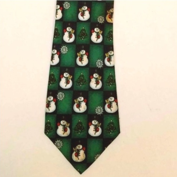 Hallmark | Accessories | Winter Holiday Tie Snowman Snow Flake ...